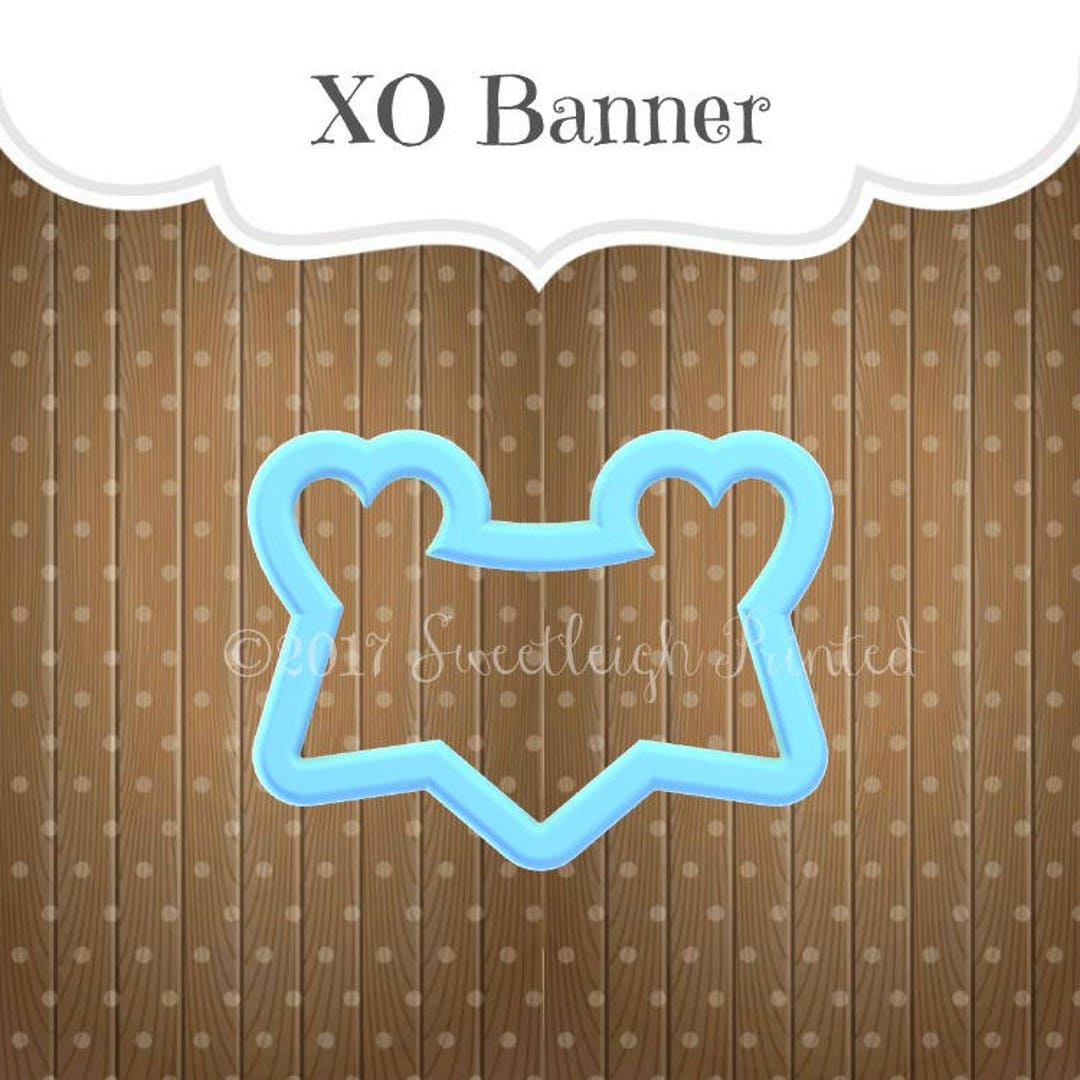 XO Banner Cookie Cutter - Etsy