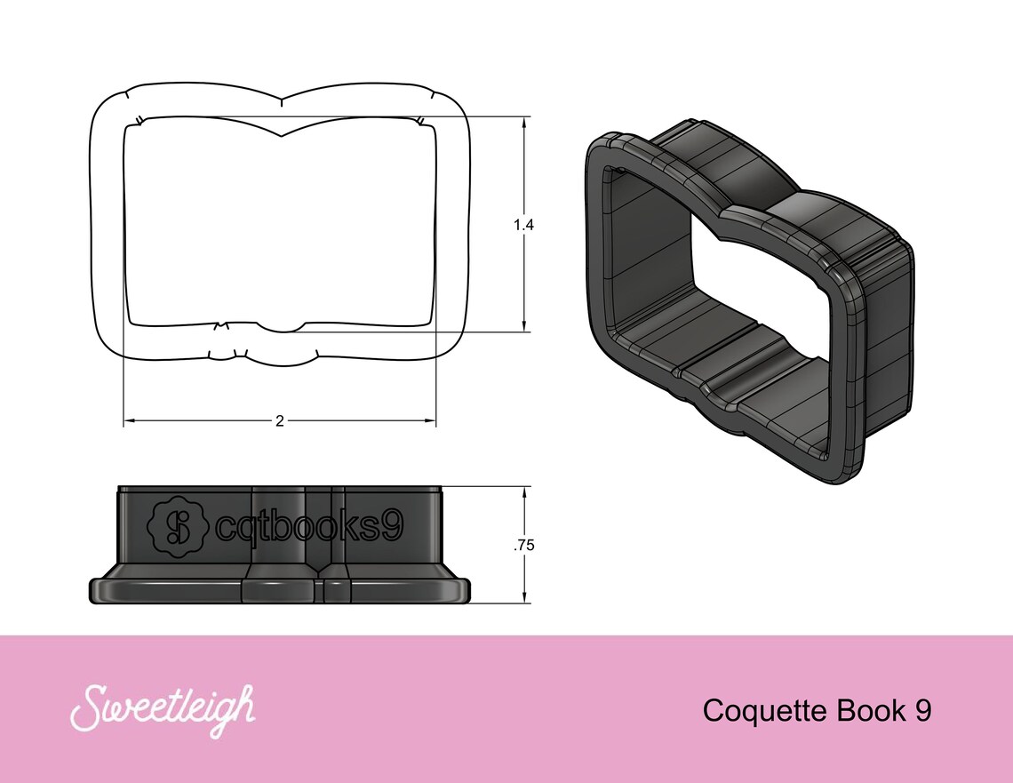 Coquette Books 9 Cookie Cutter - Etsy