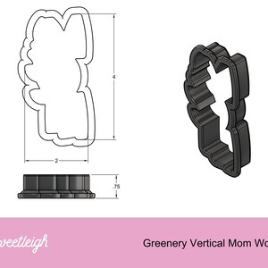 Greenery Vertical Mom Word - Etsy