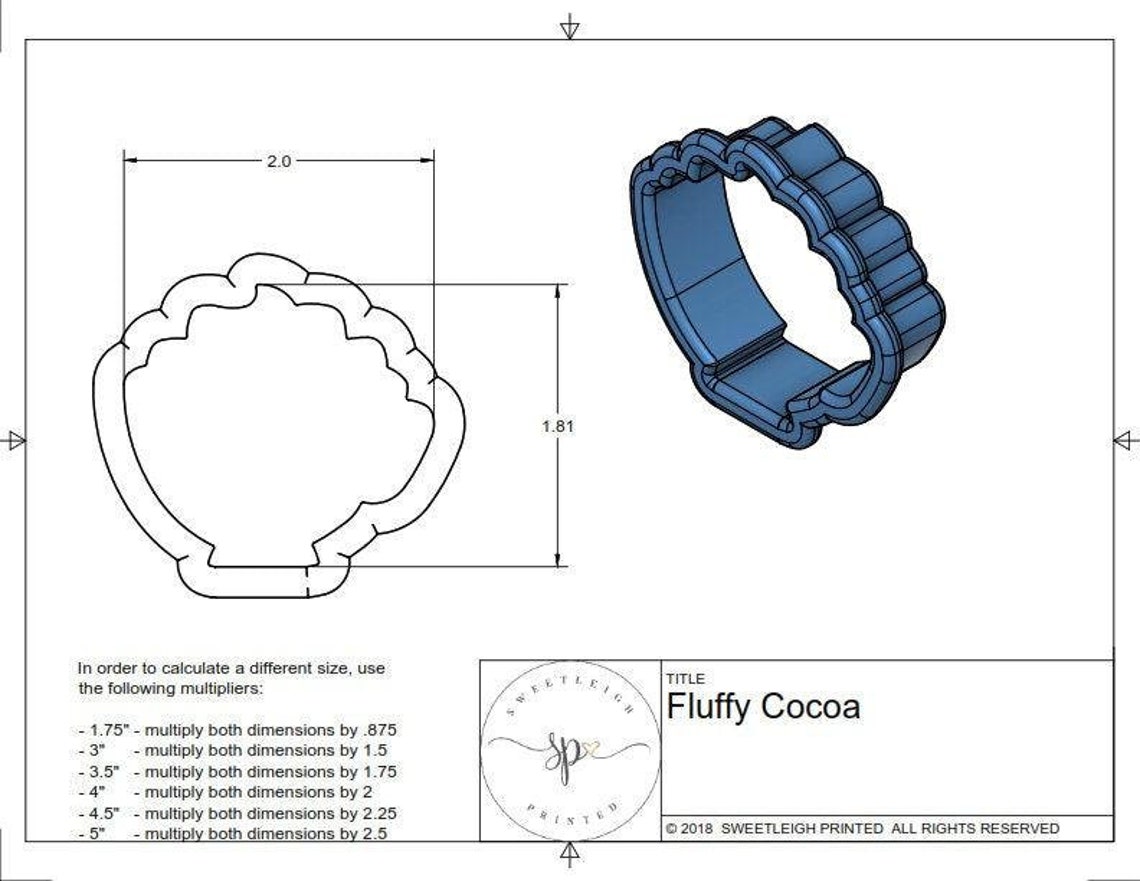 Fluffy Cocoa Cookie Cutter - Etsy
