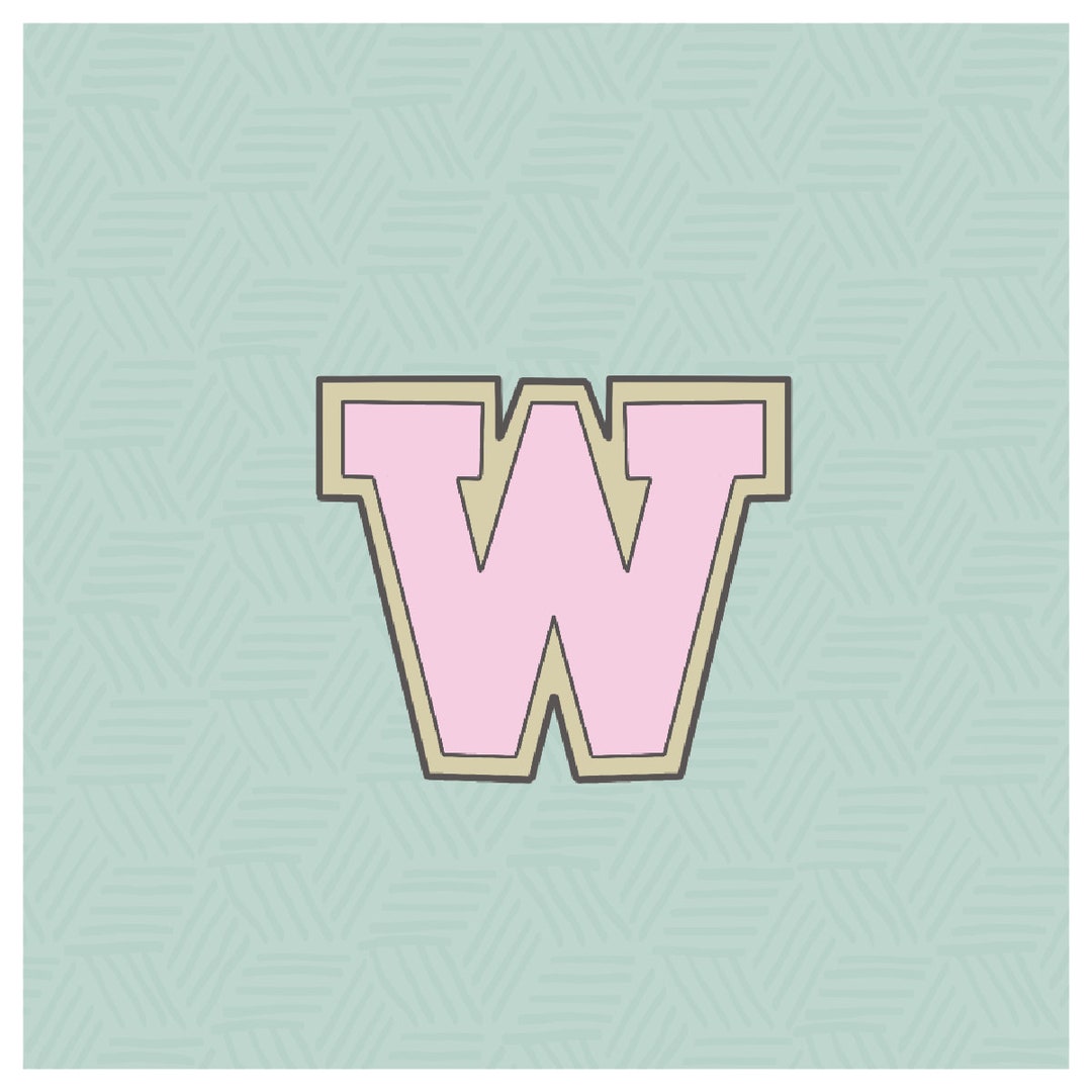 Varsity Letter W Cookie Cutter - Etsy
