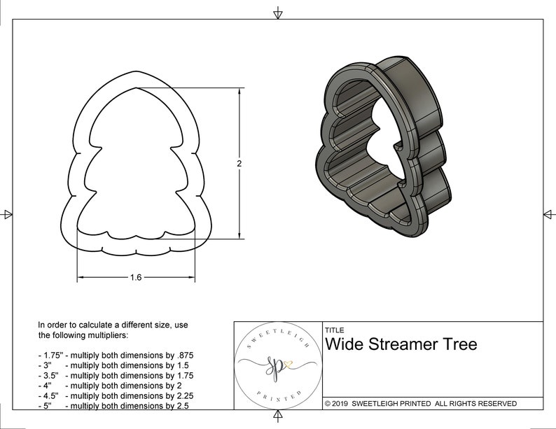 Wide Streamer Tree Cookie Cutter - Etsy