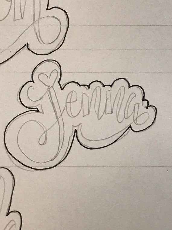 Hand Lettered Names Cookie Cutters - Etsy