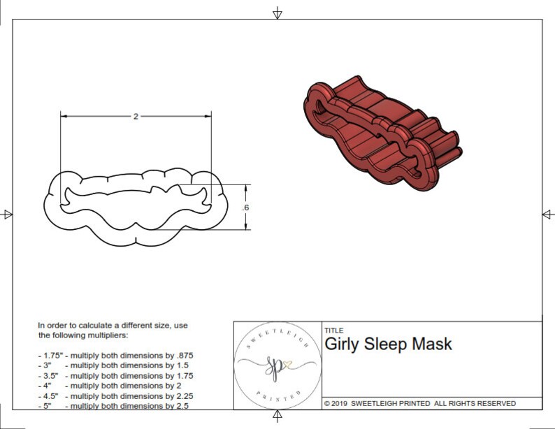 Girly Sleep Mask Cookie Cutter - Etsy