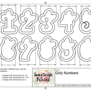Girly Numbers Cookie Cutter - Etsy