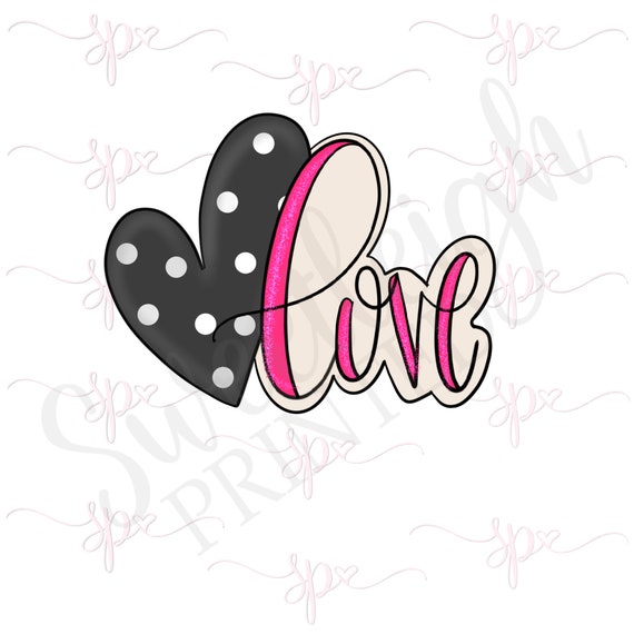 Hand Lettered Love Heart Cookie Cutter - Etsy
