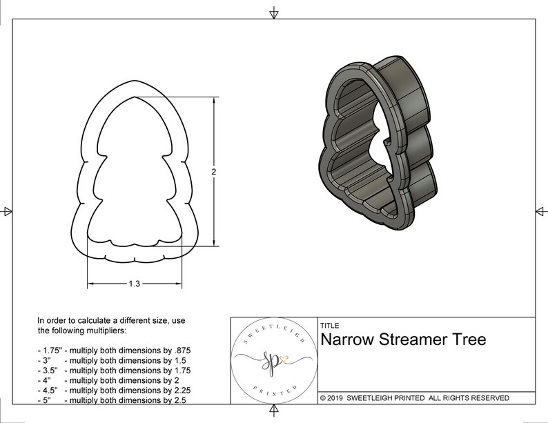 Narrow Streamer Tree Cookie Cutter - Etsy