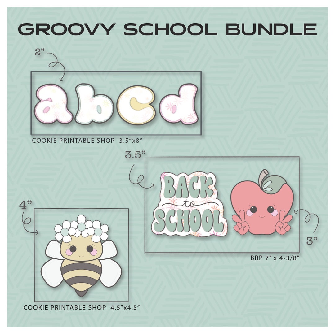Groovy School Cookie Cutter Bundle - Etsy