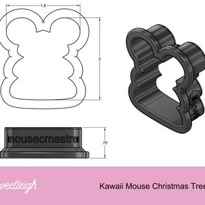 Kawaii Mouse Christmas Tree 2 Cookie Cutter - Etsy