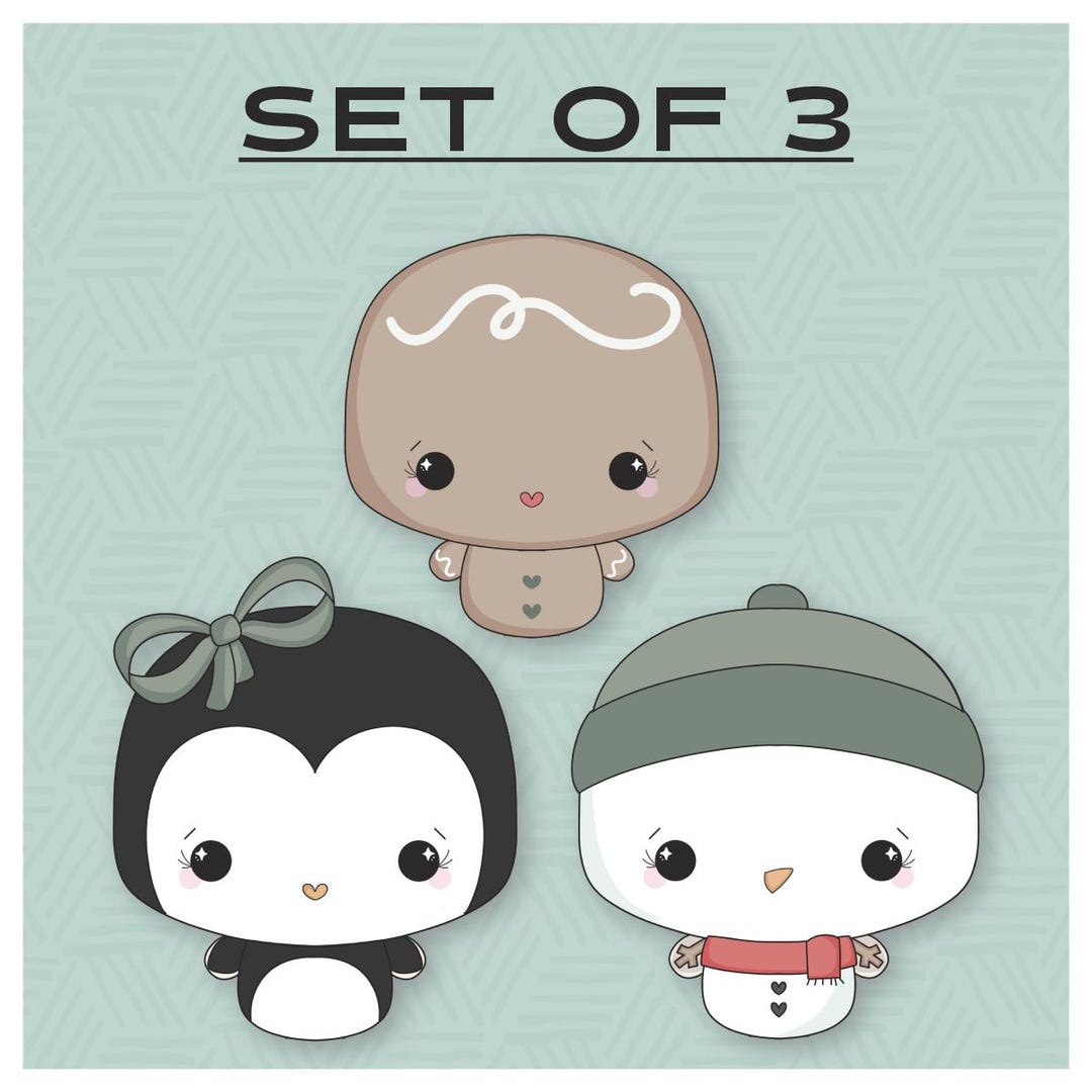 Winter Bodies Set of 3 Cookie Cutters - Etsy