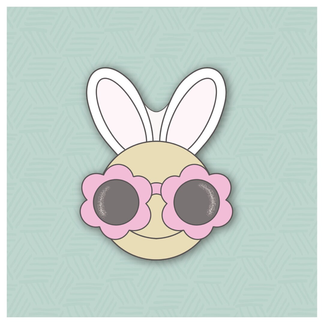 Groovy Bunny Ears Happy Face Cookie Cutter - Etsy