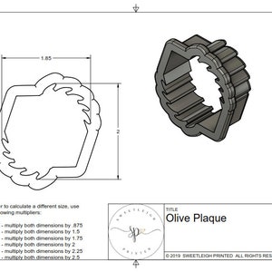 Olive Plaque Cookie Cutter - Etsy