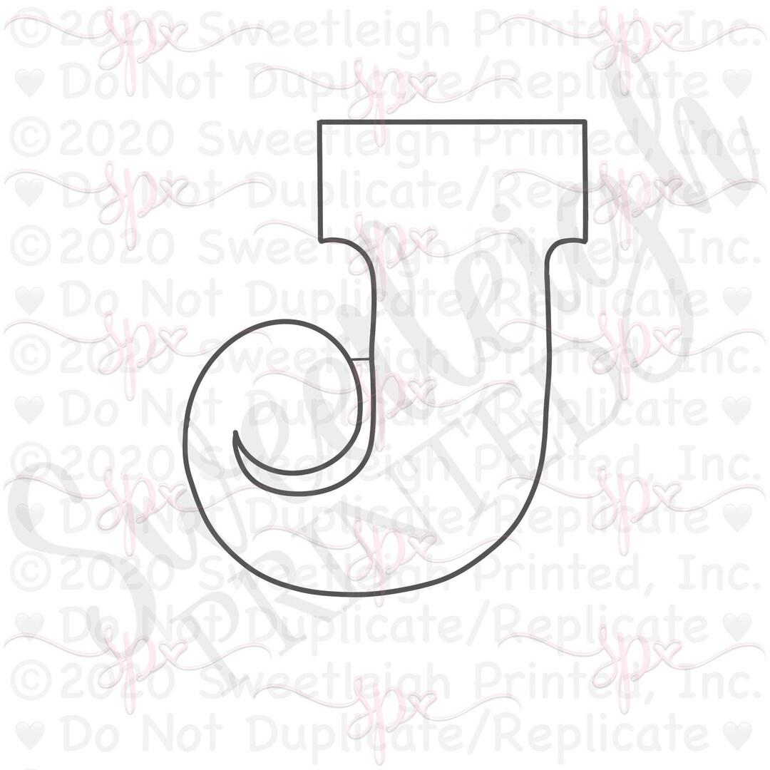 Curvy Letter J Cookie Cutter - Etsy
