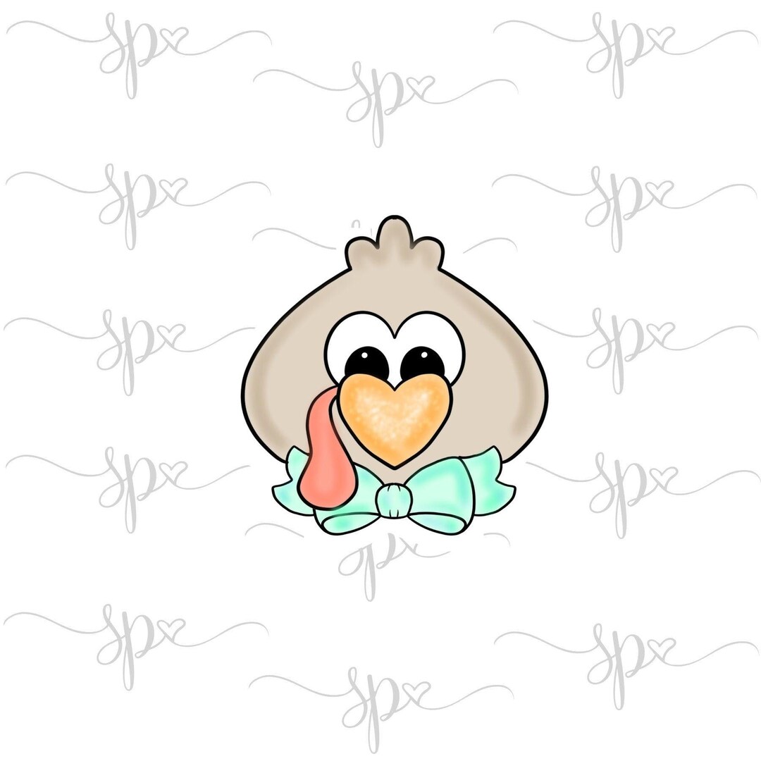 Droopy Turkey Face With Bowtie Cookie Cutter - Etsy