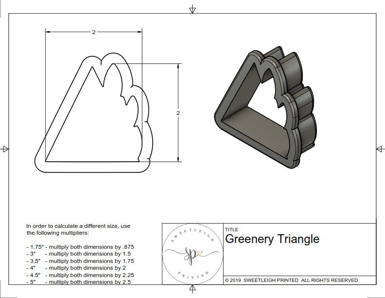 Greenery Triangle Cookie Cutter | Etsy