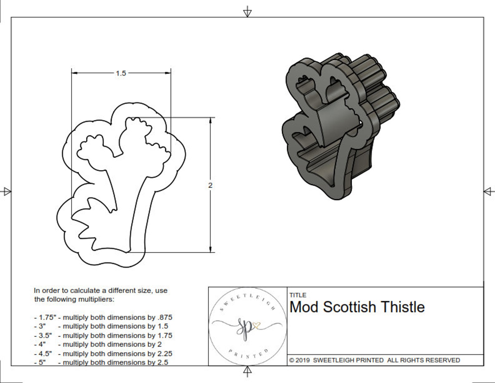 Modern Scottish Thistle Cookie Cutter - Etsy