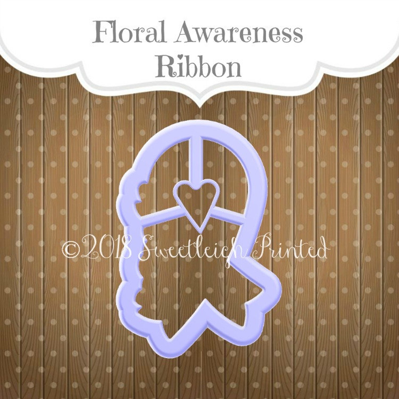 Floral Awareness Ribbon Cookie Cutter. Awareness Ribbon Cookie | Etsy