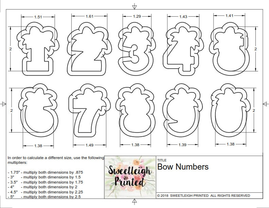 Bow Numbers Cookie Cutter Number Cookie Cutters | Etsy