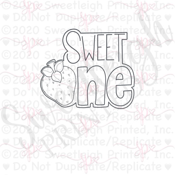 Sweet One Strawberry Plaque Cookie Cutter - Etsy