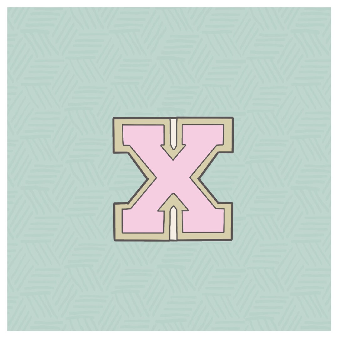 Varsity Letter X Cookie Cutter - Etsy
