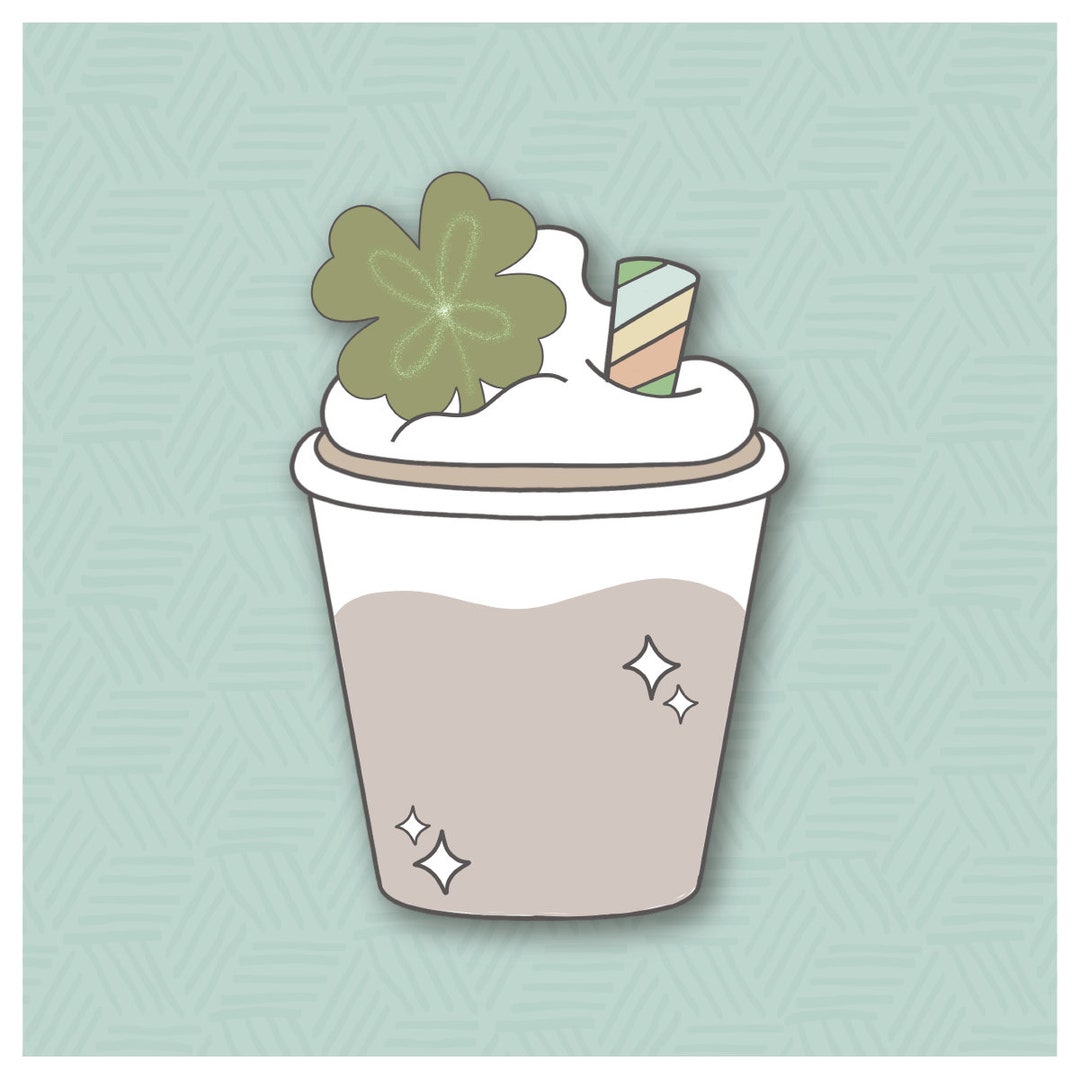Shamrock Latte Cookie Cutter - Etsy