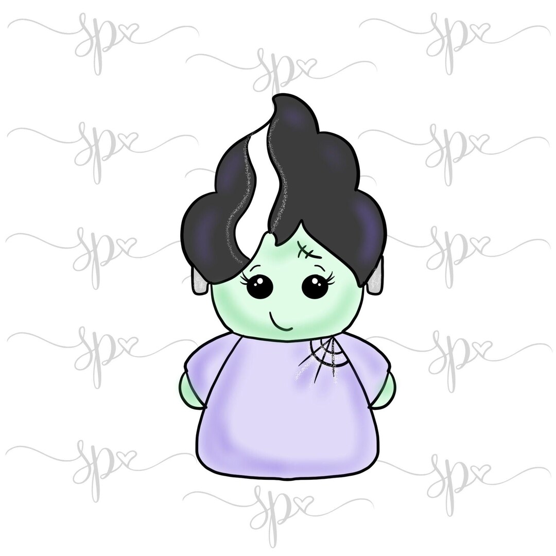 Kawaii Bride of Frankenstein Cookie Cutter - Etsy