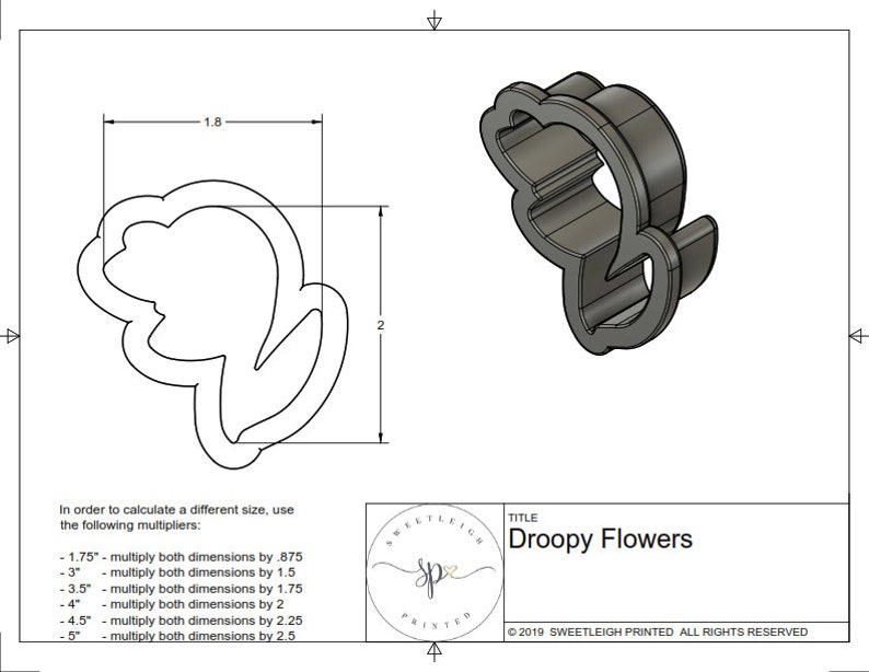 Droopy Flowers Cookie Cutter - Etsy
