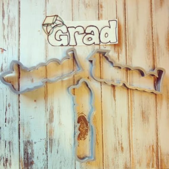 Grad sticks Hand Lettered Grad With Cap or Bow - Etsy