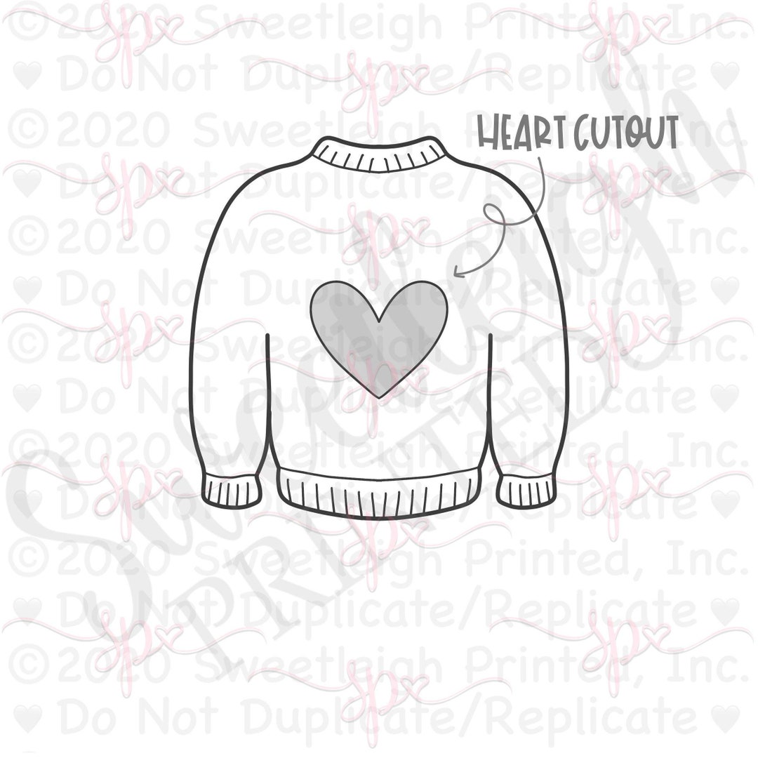 Heart Cutout Sweater 1 Cookie Cutter - Etsy