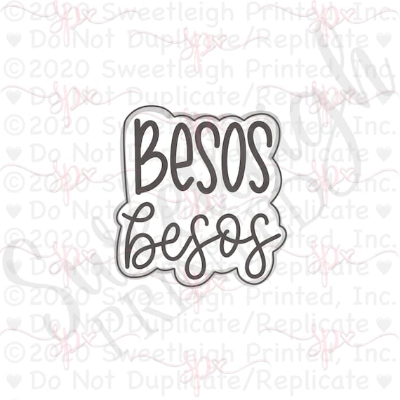 Besos Besos Hand Lettered Cookie Cutter - Etsy