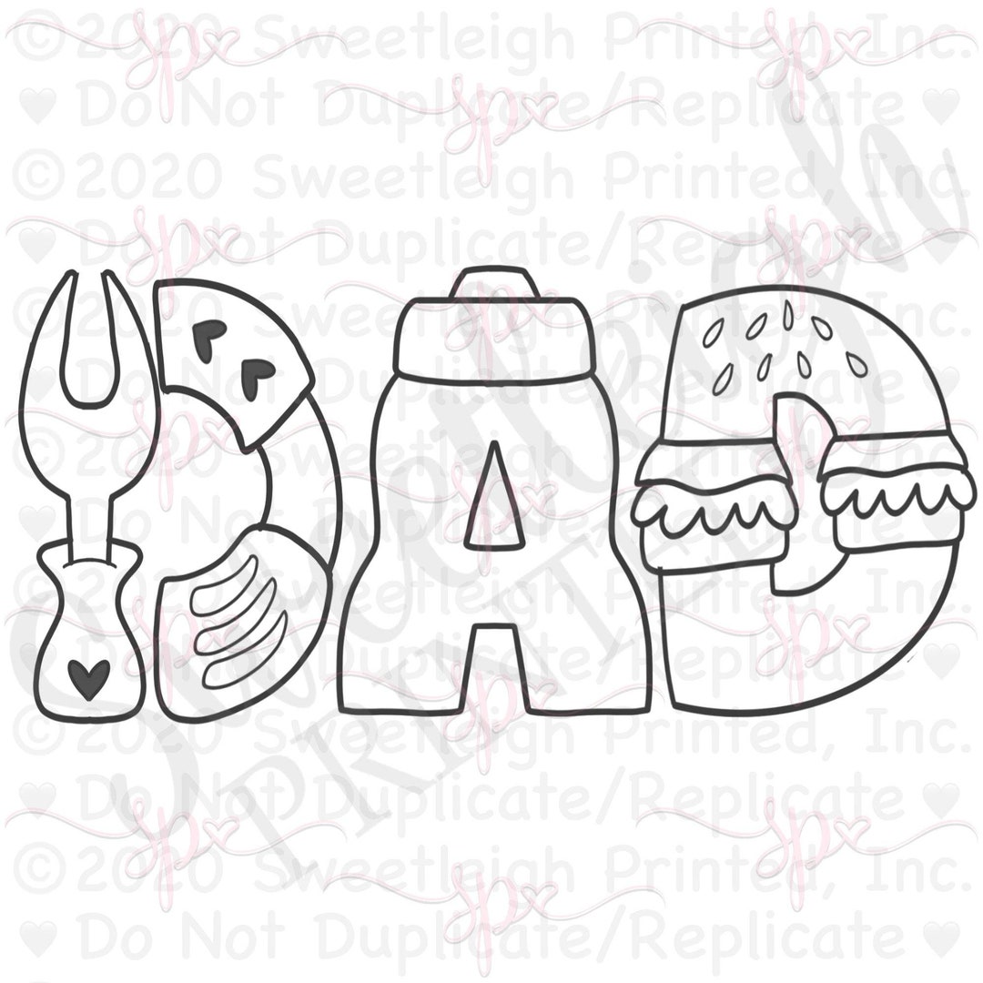 Grill/bbq DAD Letter Set Cookie Cutters - Etsy