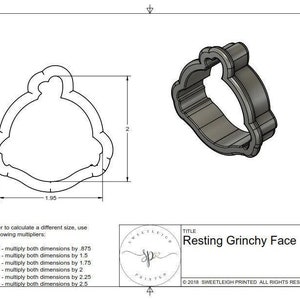 Resting Grinchy Face Cookie Cutter - Etsy