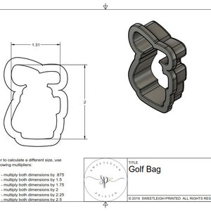 Golf Bag Cookie Cutter | Etsy