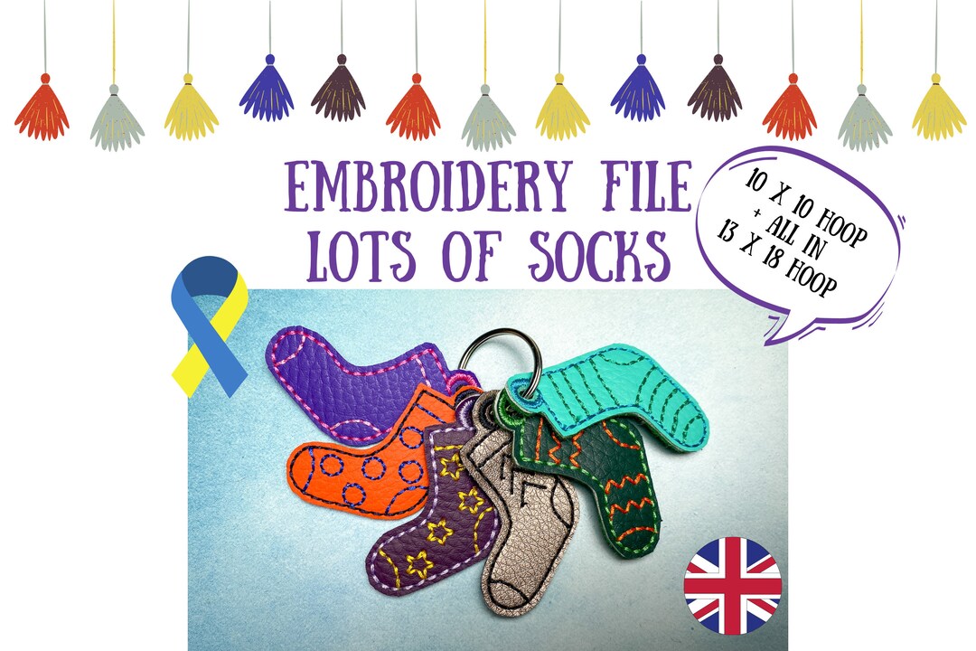 Stickdatei Lots of Socks 6 Motive 10x10 Rahmen Plus - Etsy