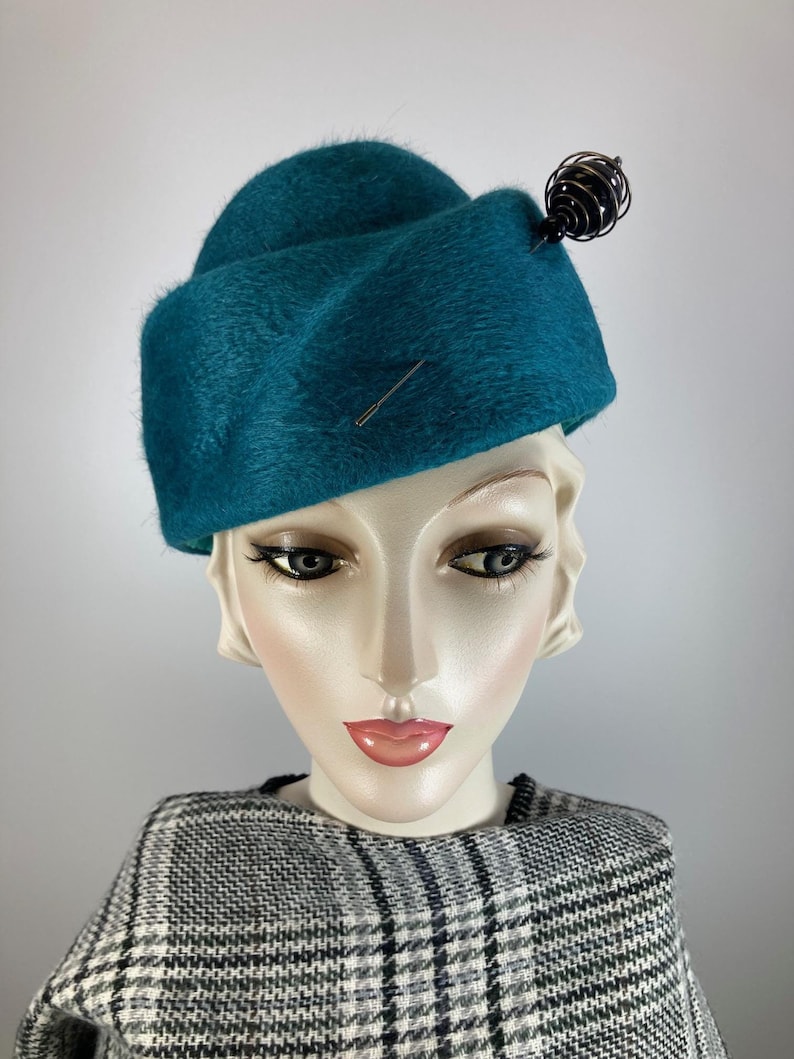Women's Garrison Cap. Ladies Military Style Hat. Turquoise Army Hat ...
