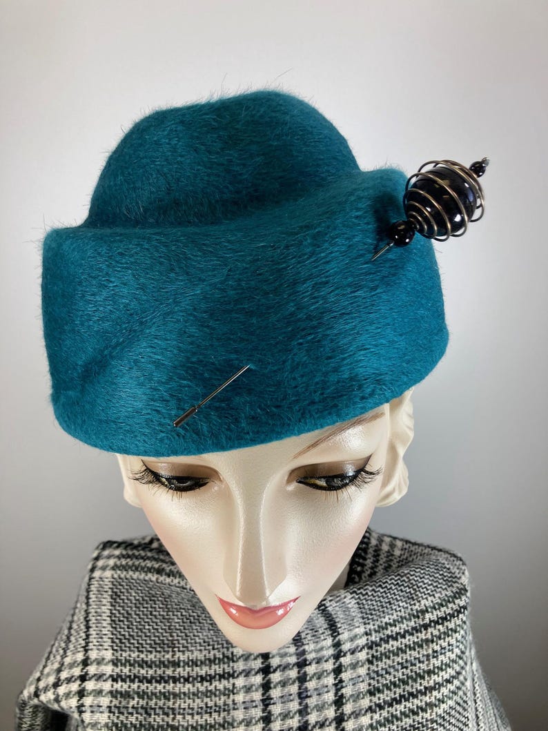 Women's Garrison Cap. Ladies Military Style Hat. Turquoise Army Hat ...