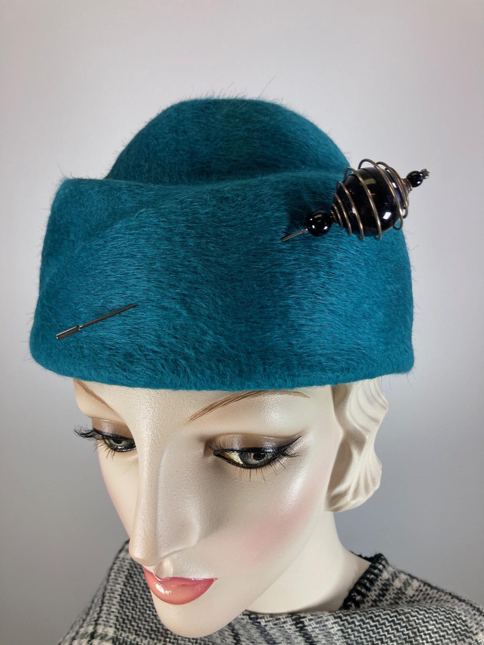 Women's Garrison Cap. Ladies Military Style Hat. Turquoise Army Hat ...
