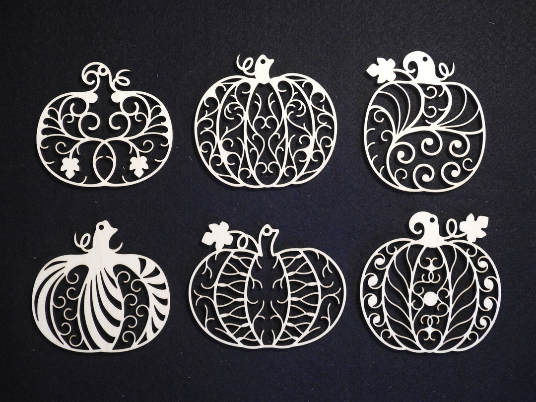 Filigree Pumpkins Ornaments - Set of 6 - Baltic Birch - Laser Cut - Etsy