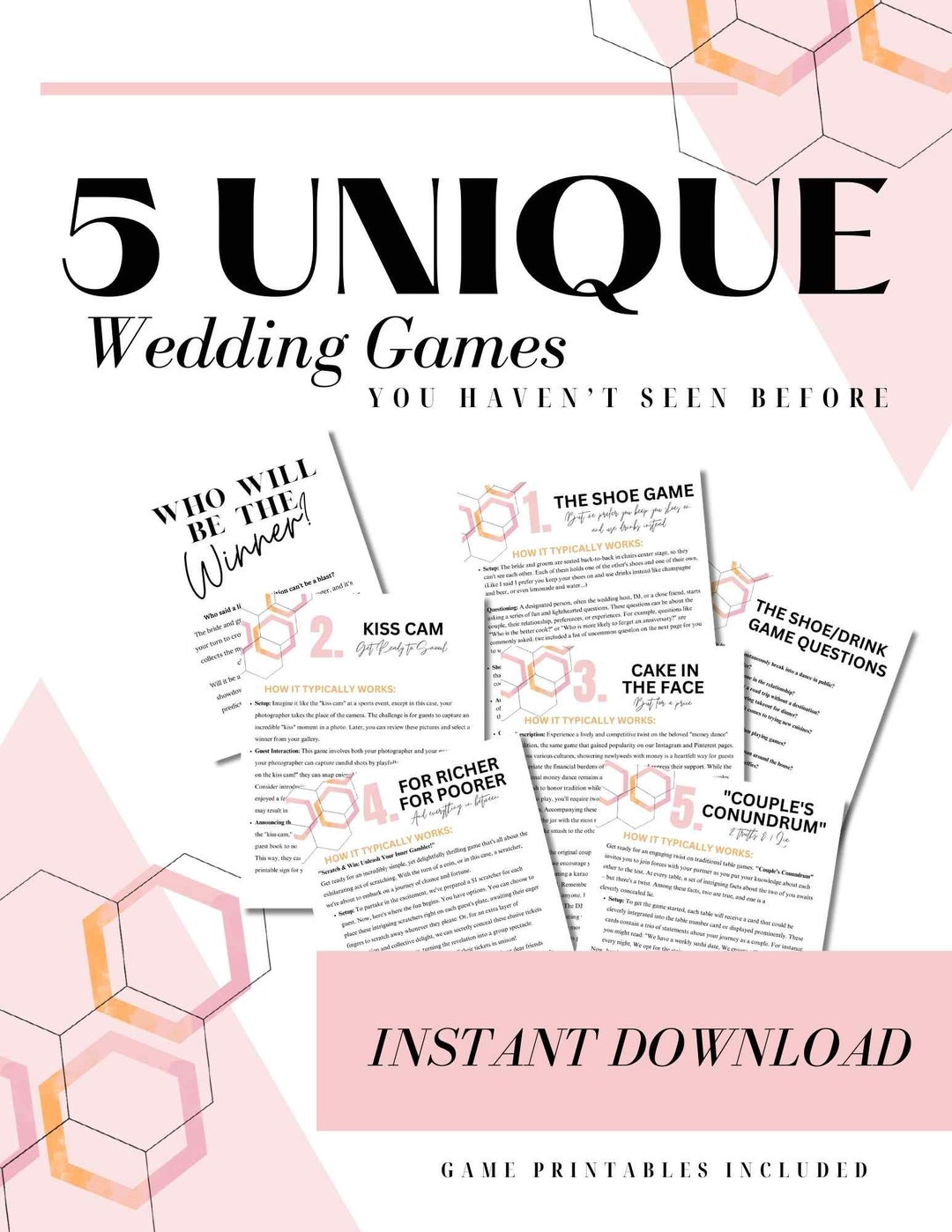 5 Unique Wedding Game Ideas Printables Included - Etsy