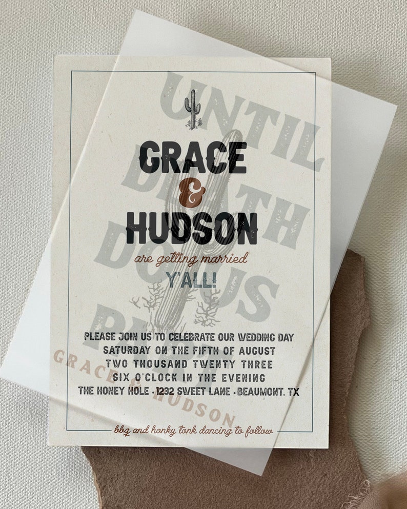 Physical Item PRINTED Desert Boho Wedding Invitations SET OF 10 - Etsy