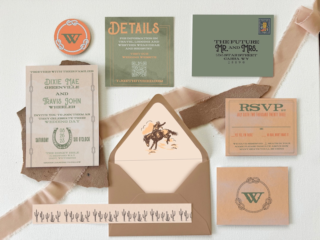 Digital Item - Western Texas Cowboy Wedding Invitations Template - Etsy
