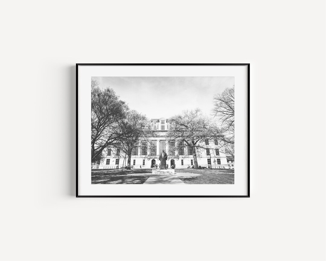 Black and White Ohio State Art, Main Library, Buckeyes Wall Art, OSU ...