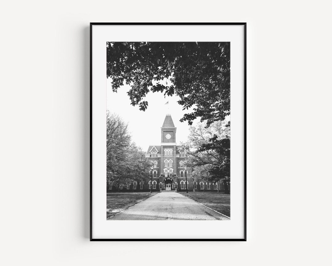 Ohio State University Hall Print, Black and White, Ohio State Gifts ...