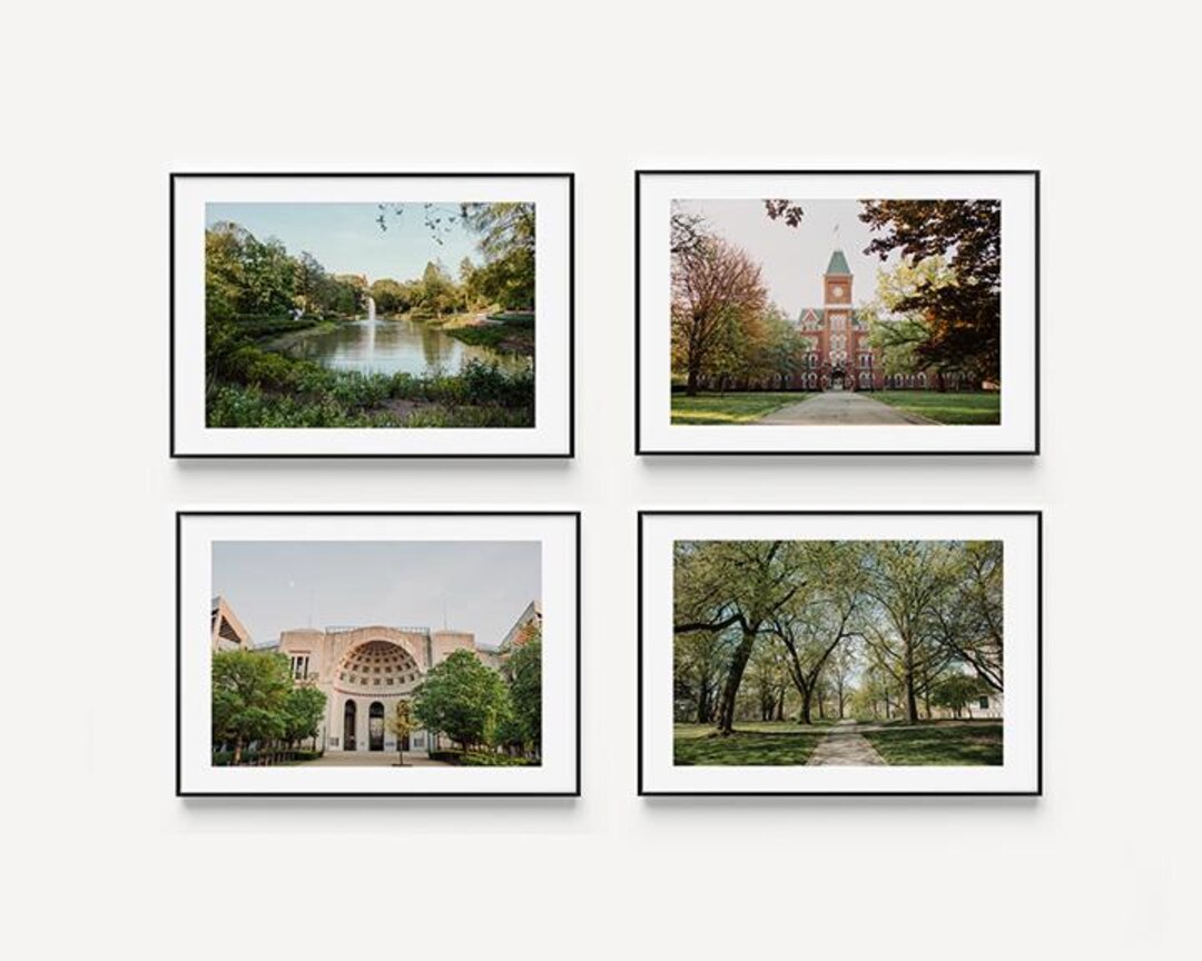 OSU Campus PRINT Set Ohio State Wall Art for Game Room Osu Print Set ...