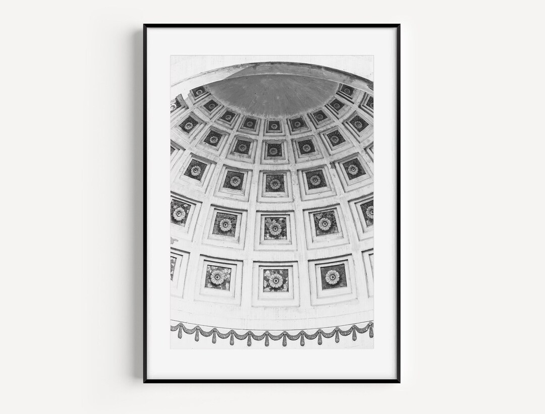 Black and White Ohio State Stadium Rotunda, Buckeyes Fan, Ohio State ...