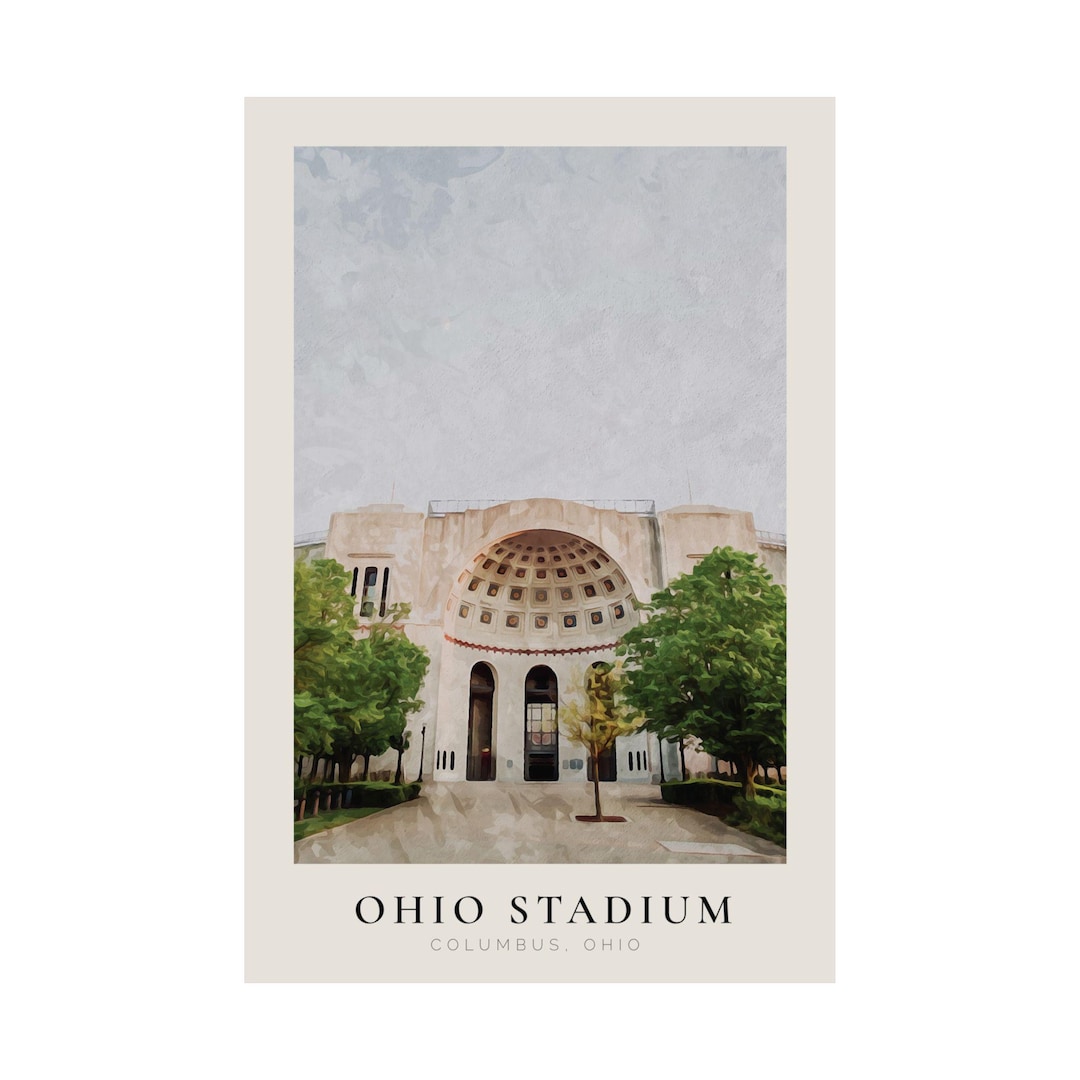 Ohio Stadium Poster Osu Vintage Painting Poster Buckeyes Print Ohio ...