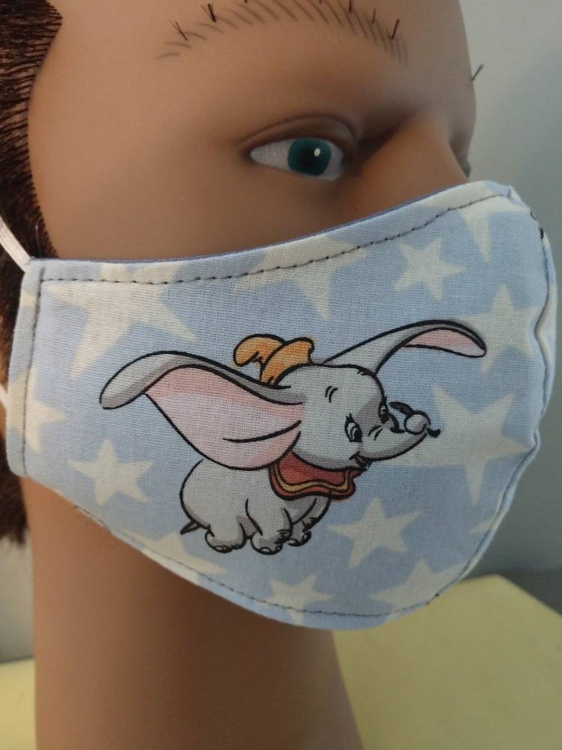 Dumbo Fabric Face Masks W/sewn in Filter Adjustable Elastic | Etsy