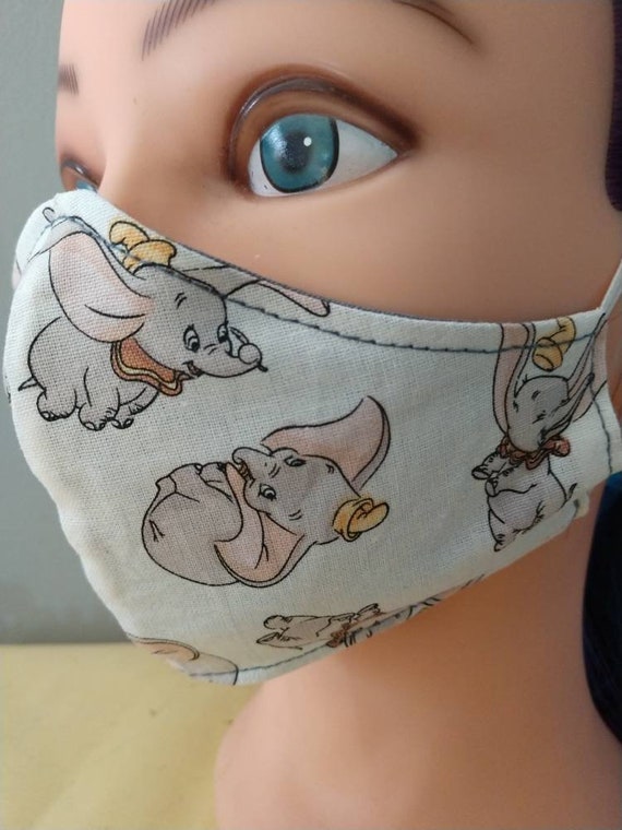 Dumbo 2 Fabric Face Masks w/sewn in Filter XSm Kids Small | Etsy