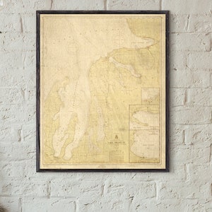 Vintage Traverse Bay to Little Traverse Map Print 1956 Old Map Poster ...