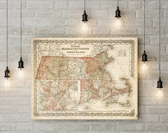 Giant Map of Missouri Rustic Style Travel Map Map decor 1886 | Etsy